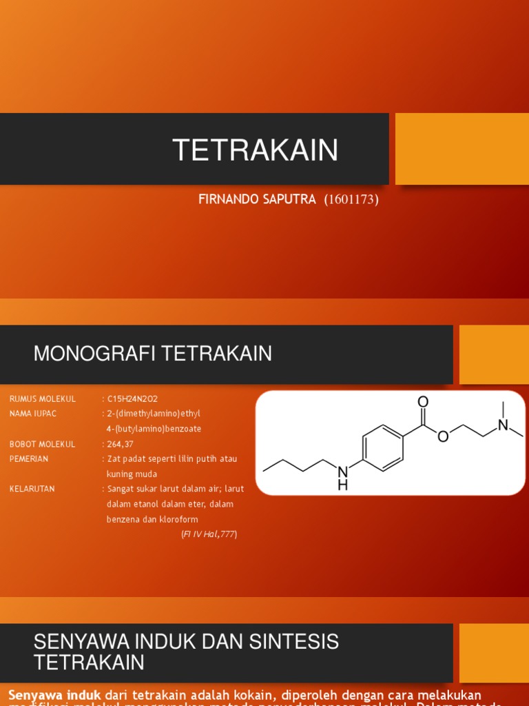 Monografi Tetrakain oleh Firnando Saputra | PDF | Sains & Matematika