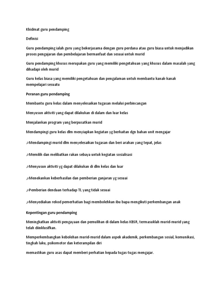 KHIDMAT GURU PENDAMPING | PDF