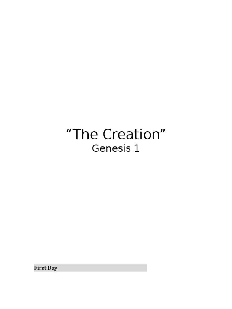 The Creation Devotional | Download Free PDF | Genesis Creation ...