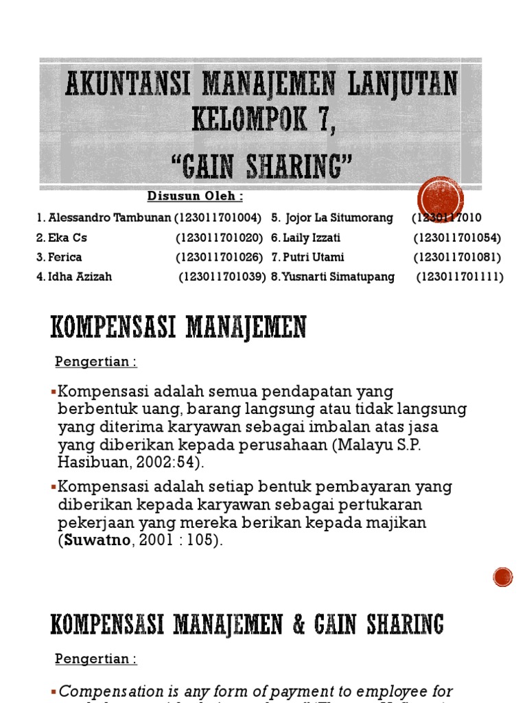 Program Gainsharing dan Insentif Karyawan | PDF | Pengelolaan Keuangan ...