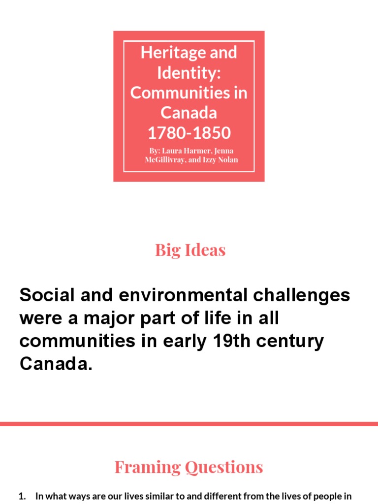 Grade 3 Social Studies: Communities in Canada | PDF | First Nations ...