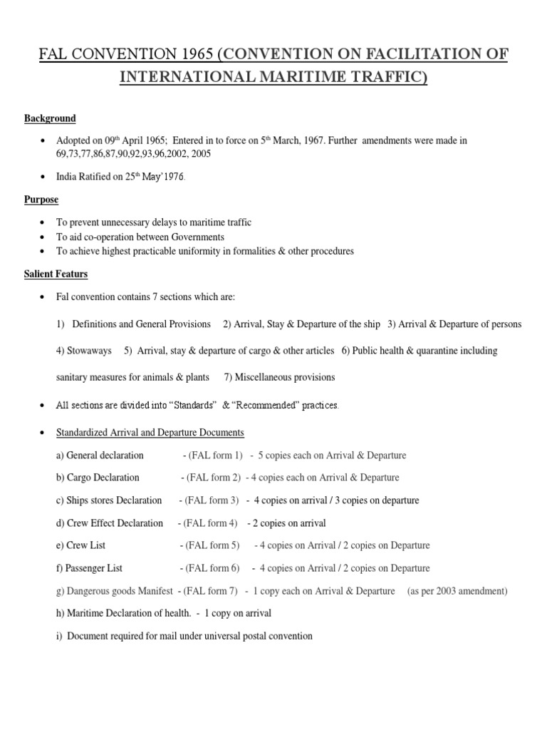 An Overview of the 1965 Convention on Facilitation of International ...