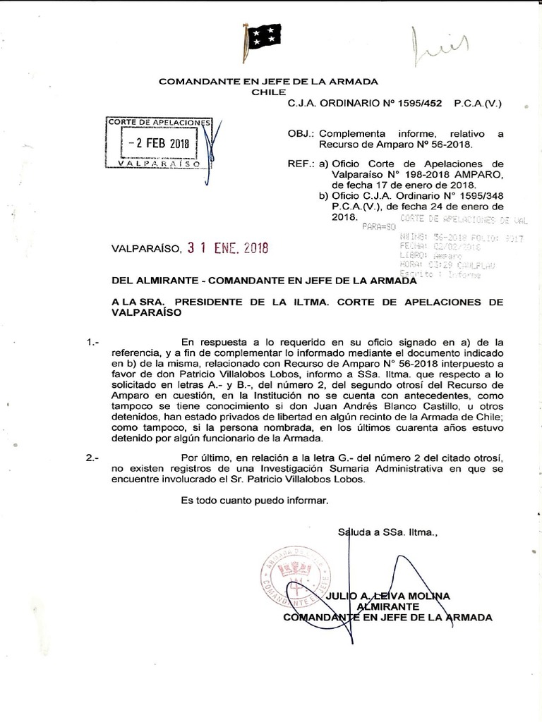 56-18 CJ Armada Oficio Complementario | PDF