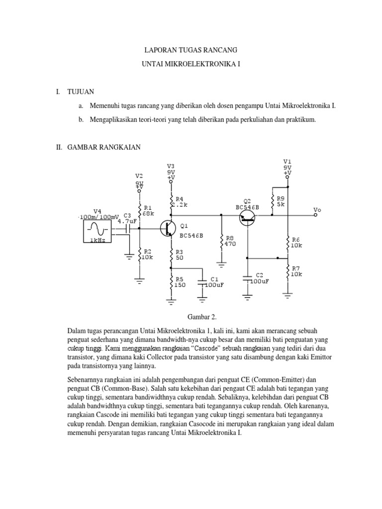 Laporan Tugas Rancang Untai Mikroelektronika 1 | PDF | Sains & Matematika | Teknologi & Rekayasa