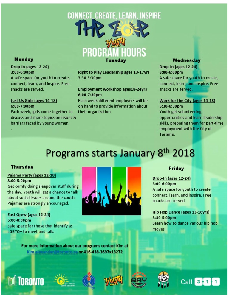 Winter 2018 Youth Space The Zone Flyer | PDF