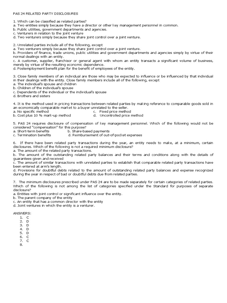 Pas 24 Related Party Disclosures | PDF | Financial Transaction | Joint ...