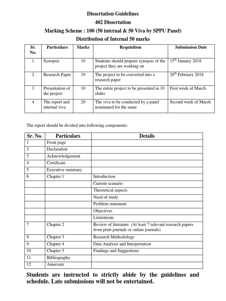 Dissertation Guidelines Pdf