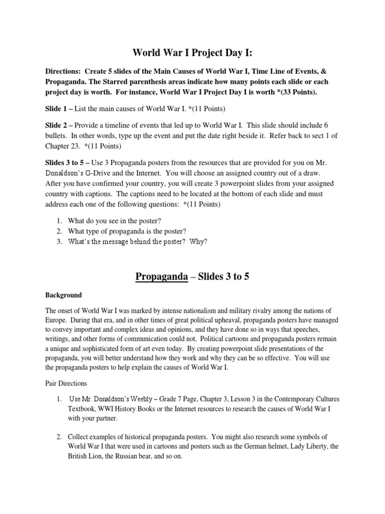 World War I Project | PDF | Propaganda | World War I