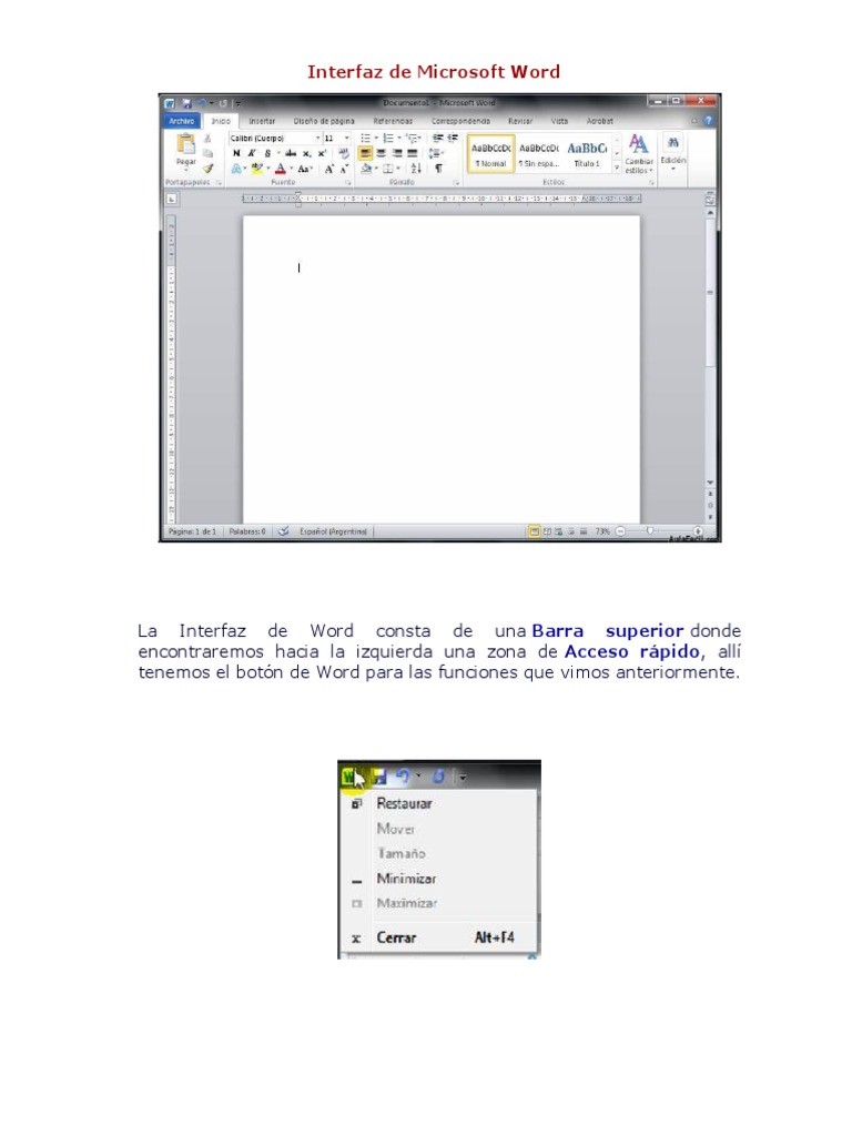 Interfaz de Microsoft Word | PDF | Microsoft | Microsoft Word