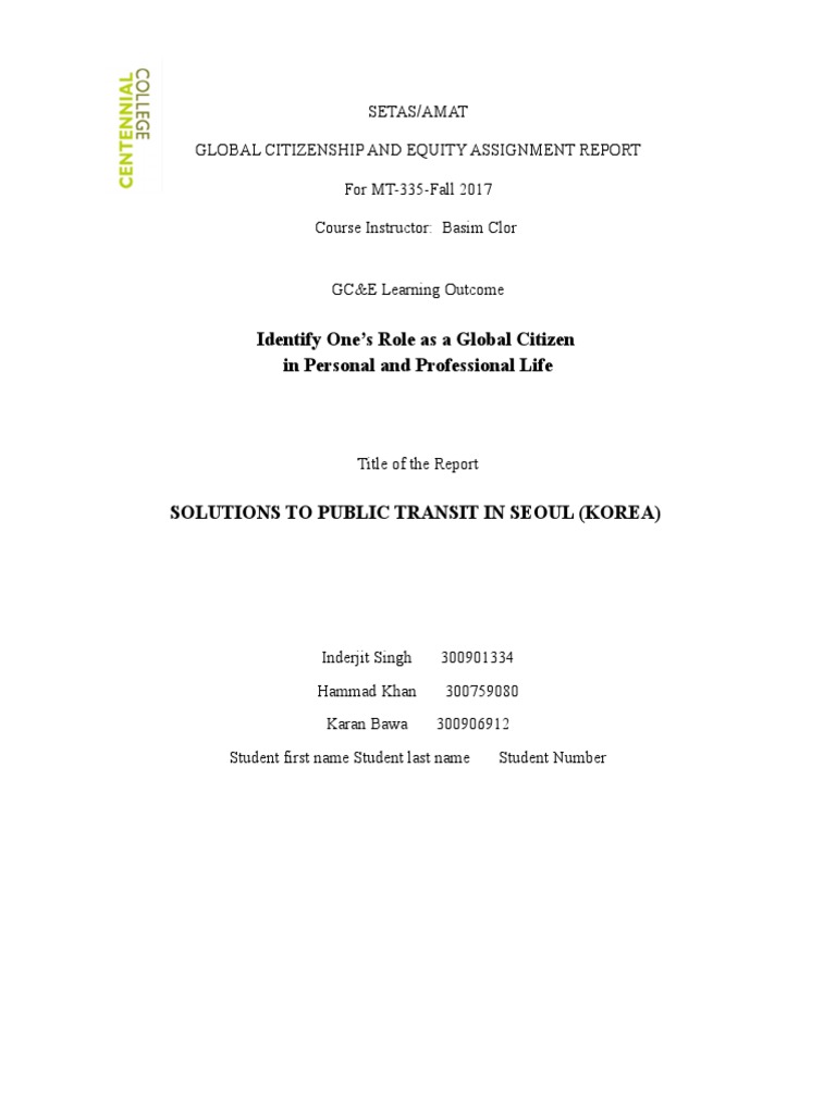 GC&E Report Template MT 335 Fall 2017 | PDF | Public Transport | Rapid ...