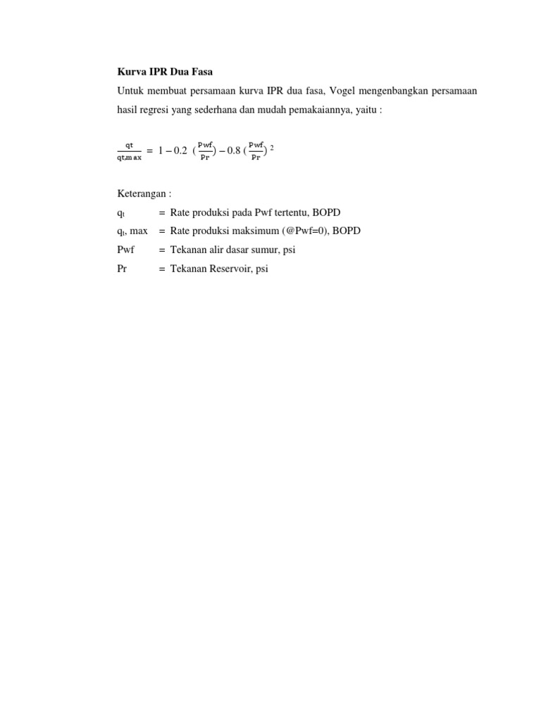 Kurva IPR Dua Fasa | PDF