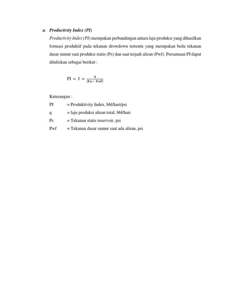 Productivity Index | PDF