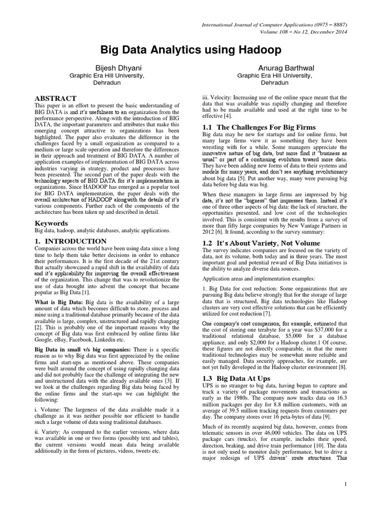 Big Data Analytics Using Hadoop | PDF | Apache Hadoop | Big Data