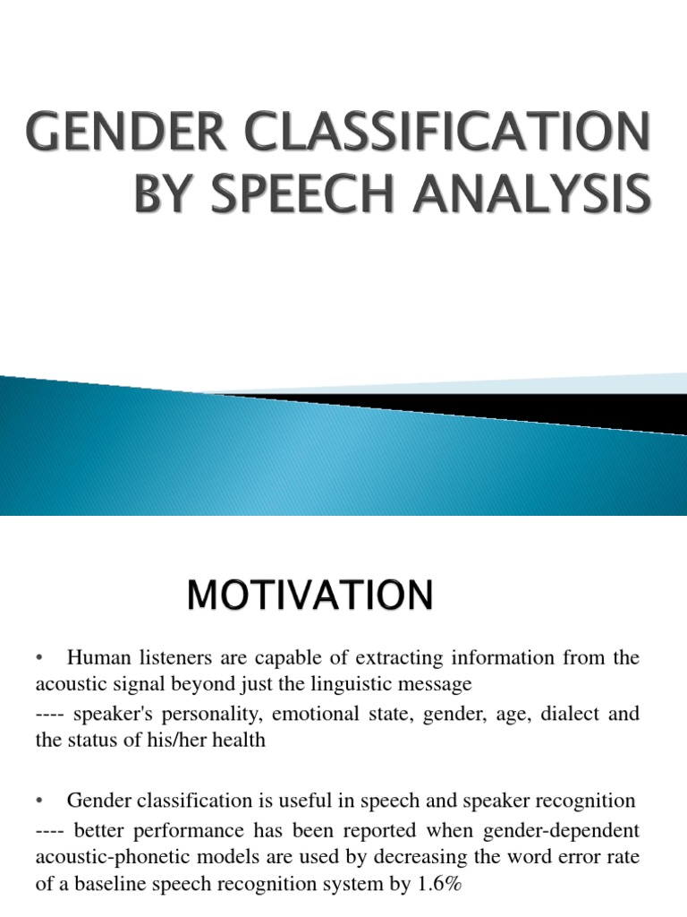 Gender Classification by Speech Analysis | PDF | Pitch (Music) | Loudspeaker