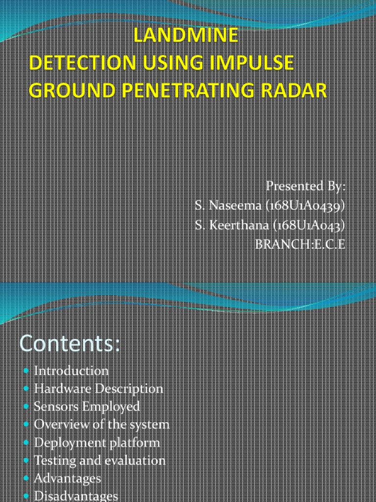 Landmine Detection Using Impulse Ground Penetrating Radar | PDF ...