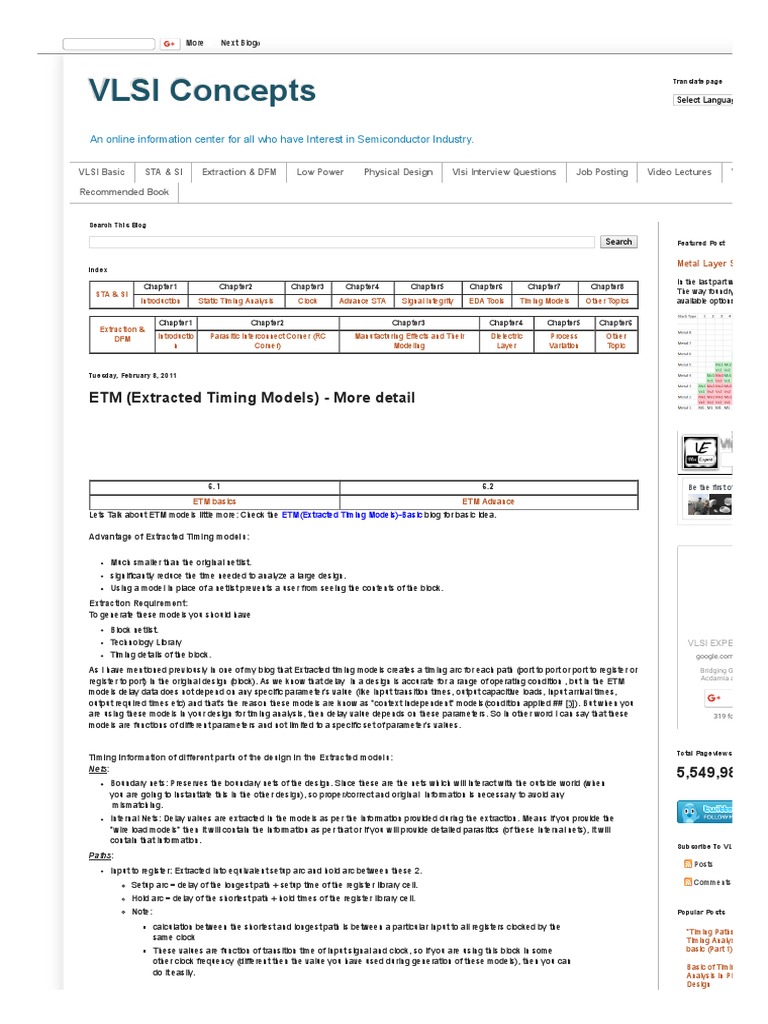 2ETM (Extracted Timing Models) - More Detail - VLSI Concepts | PDF ...
