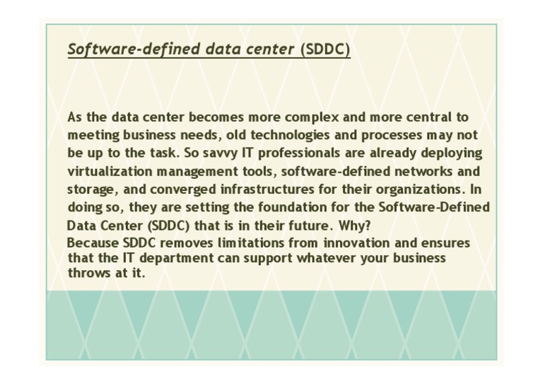 Software-Defined Data Center (SDDC) | PDF | Information Management | Data