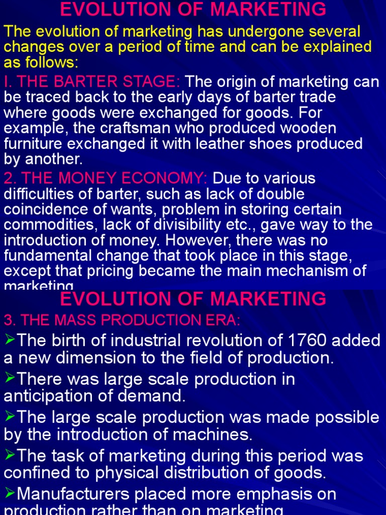 Evolution of Marketing | PDF | Marketing | Market (Economics)