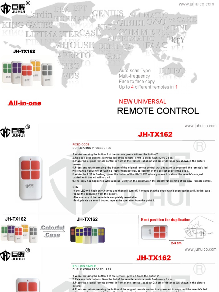 Manul of Multi-Frequency Remote Control Duplicator (New) | PDF | Remote ...