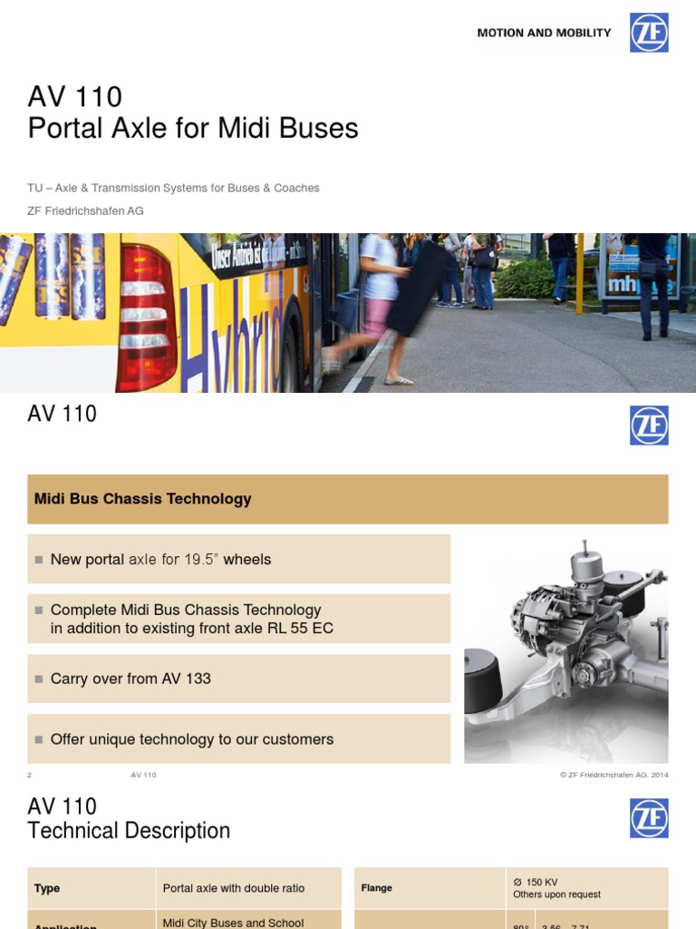 ZF-AV110 Presentation EN PDF | PDF | Axle | Wheeled Vehicles