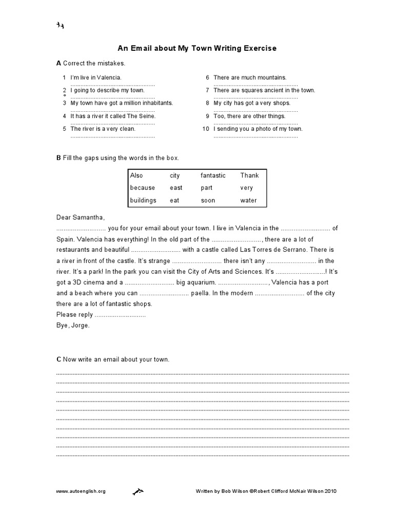 Writing - An Email About Yout Town | PDF | Leisure | Nature