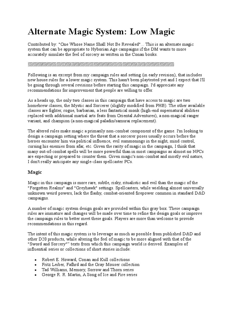 Alternate Magic System | PDF | Magic (Paranormal) | Paranormal