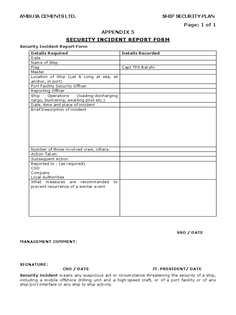 ISPS Forms1 | PDF | Water Transport | Shipping