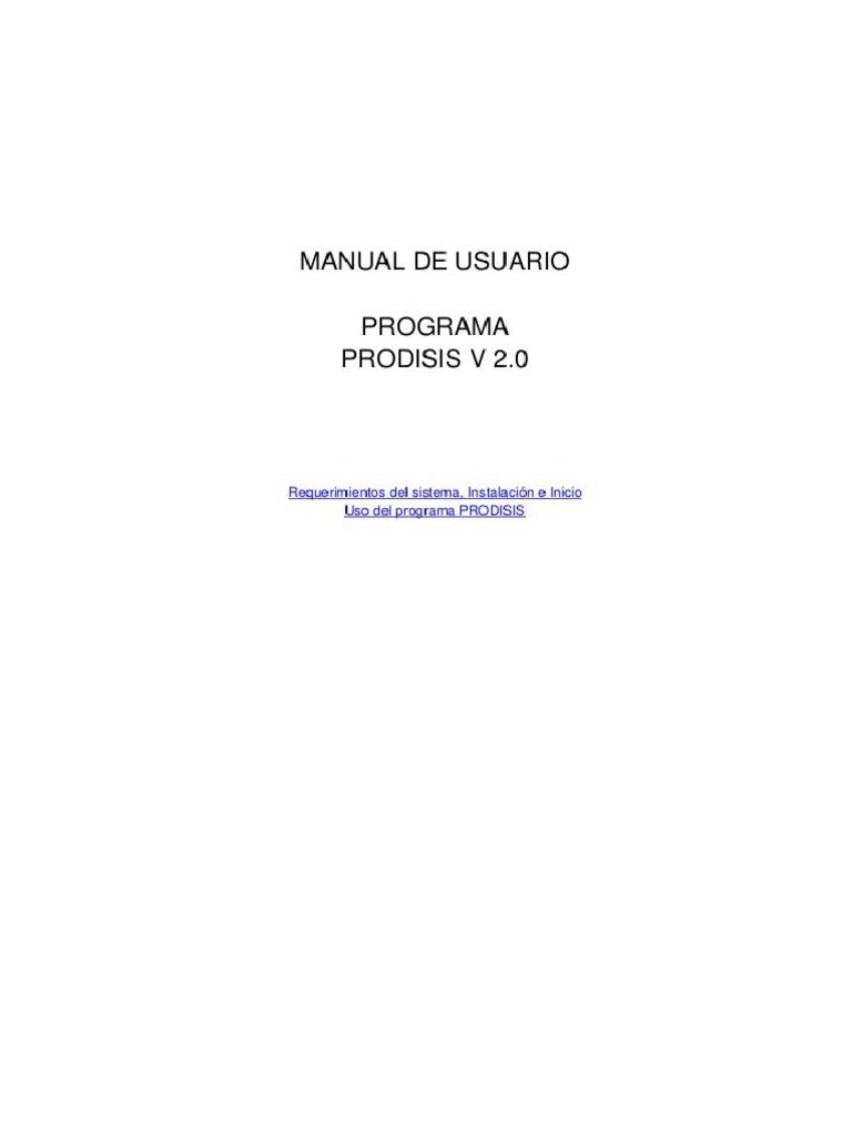 Manual Prodisis | PDF