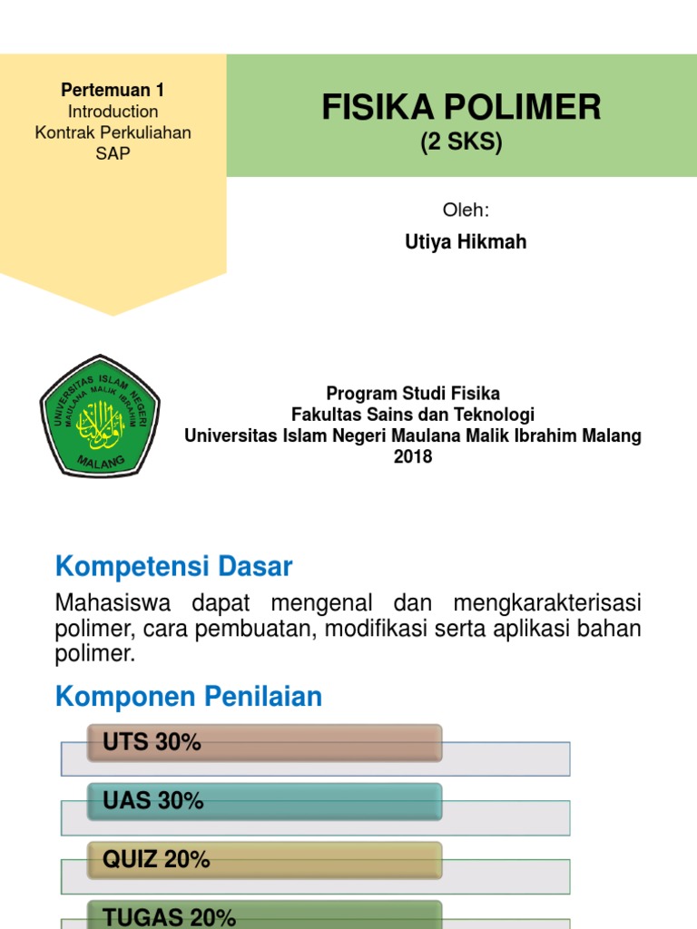 Dasar Dasar Fisika Polimer Dan Aplikasinya Pdf