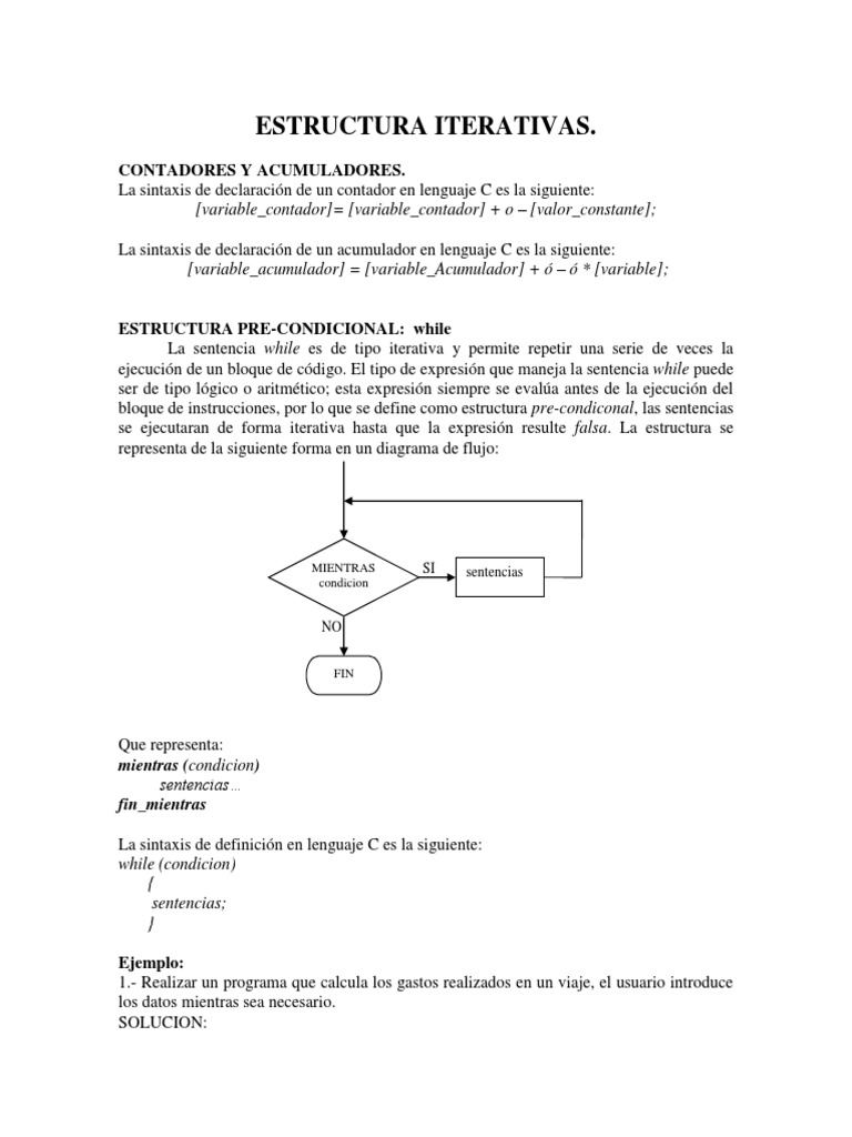 Estructura Iterativas | PDF | Lenguaje de programación | Programa de computadora