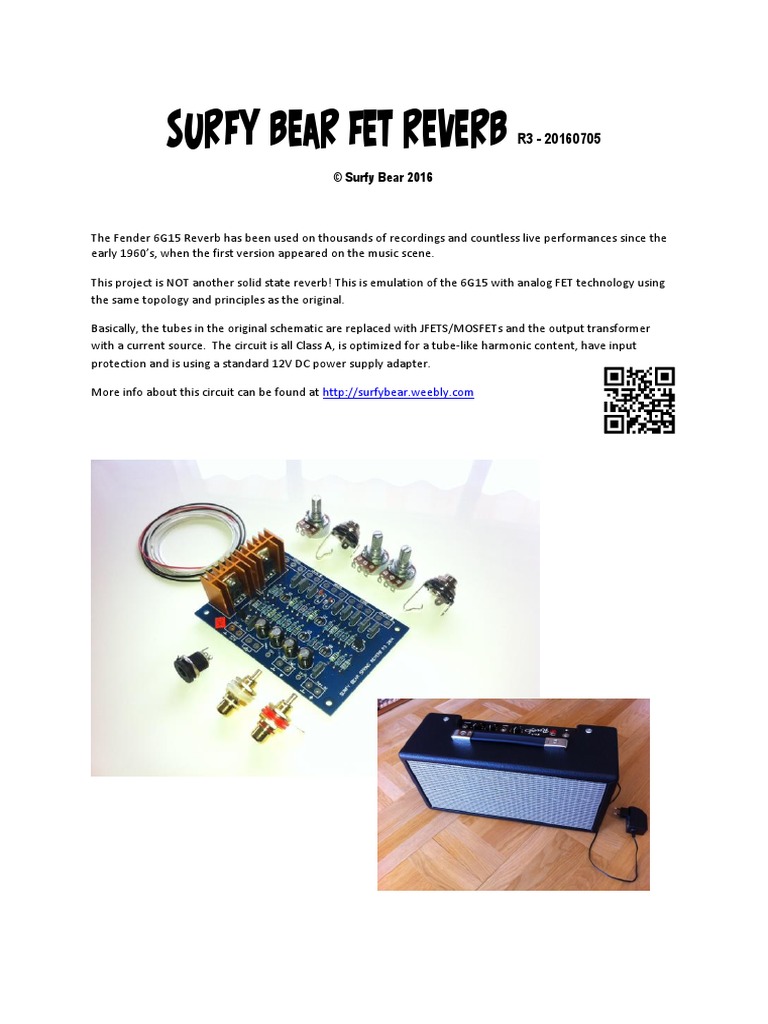 Surfybear Jfet Reverb r3 | PDF | Electrical Engineering | Electronics