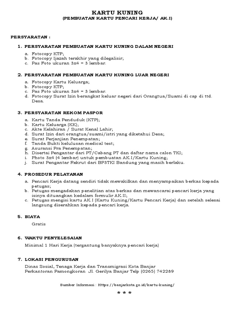 Panduan Pembuatan Kartu Kuning | PDF