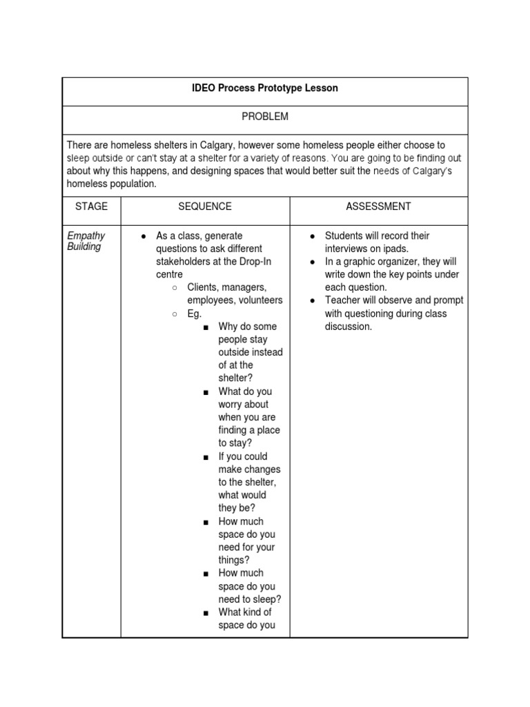 IDEO Process Prototype Lesson: Empathy Building | PDF | Design Thinking ...