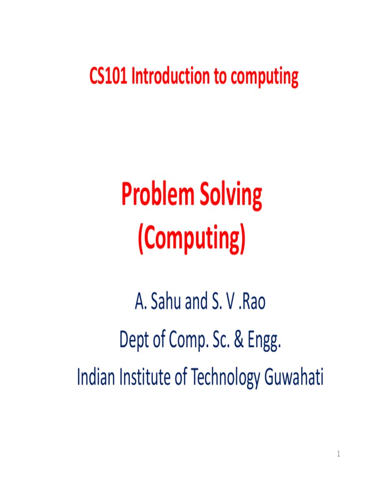 Problem Solving (Computing) : CS101 Introduction To Computing | PDF | Logarithm | Function ...