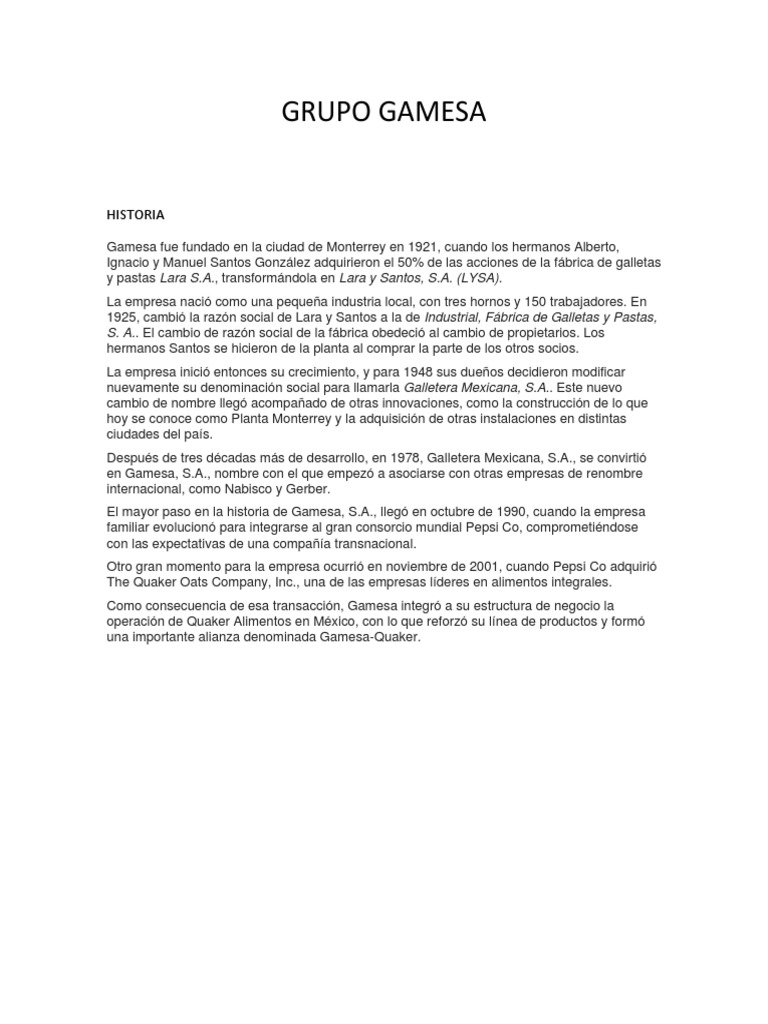 Grupo Gamesa | PDF | Negocios (general) | Business