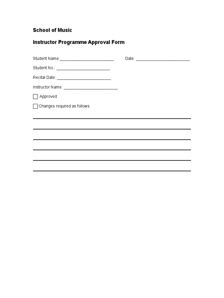 School of Music Instructor Approval Form | PDF