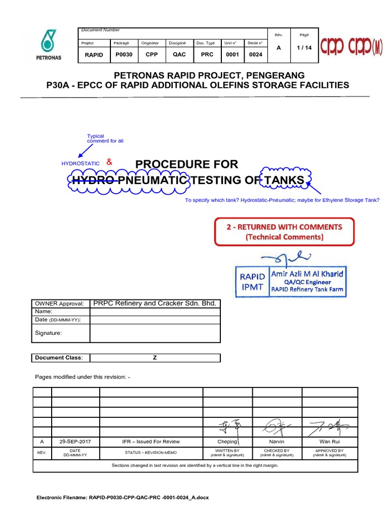Rapid P0030 CPP Qac PRC 0001 0024 - A CC | PDF | Leak | Pressure ...