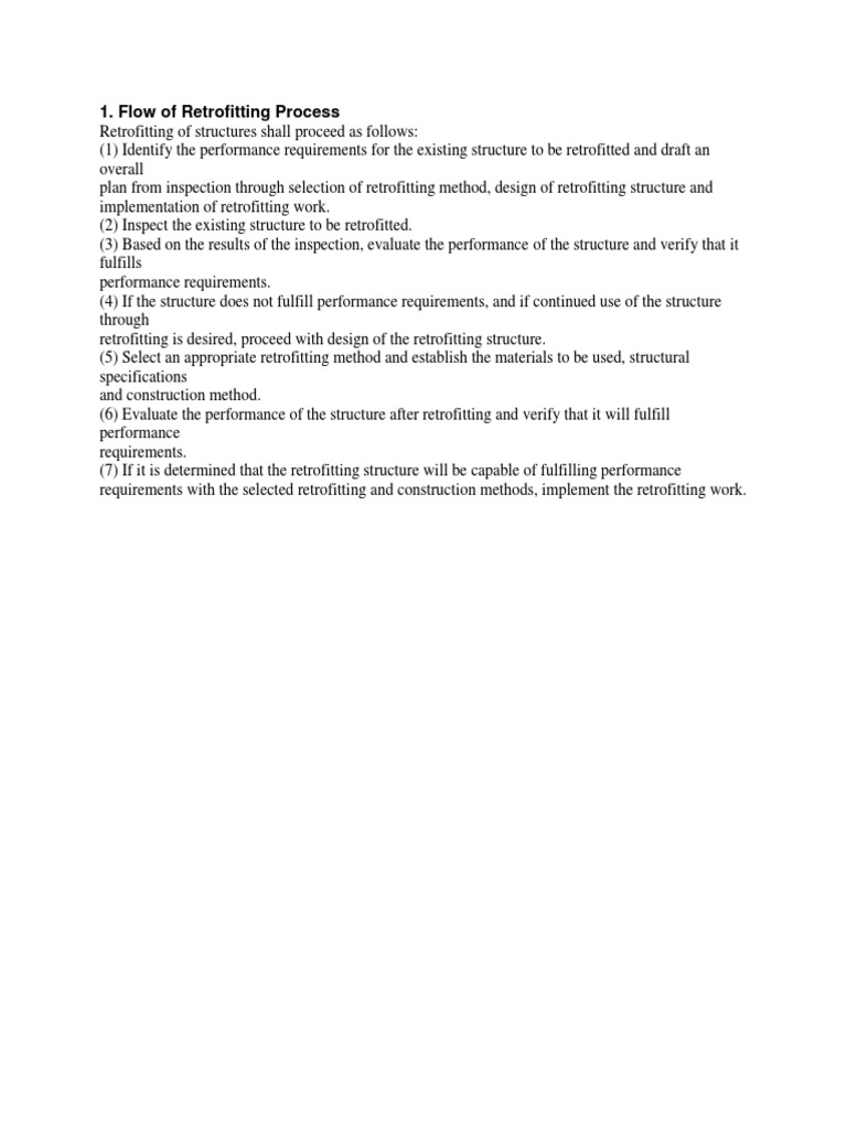 Flow of Retrofitting Process | PDF