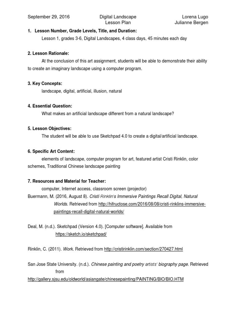 Lesson Plan - Digital Landscapes | Download Free PDF | Critical ...