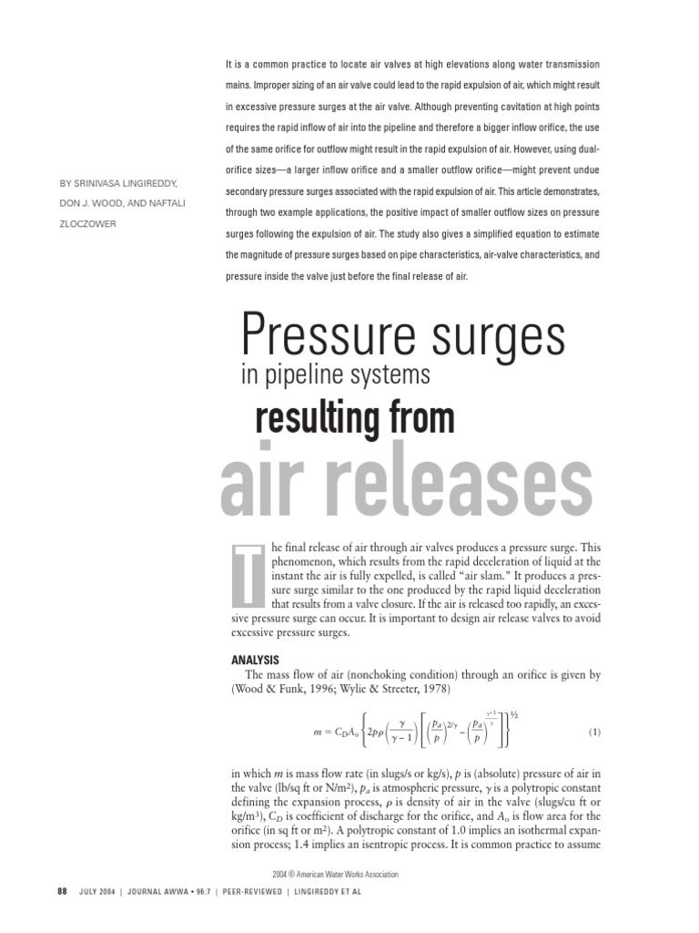 Pressure Surges: Resulting From | PDF | Flow Measurement | Pressure