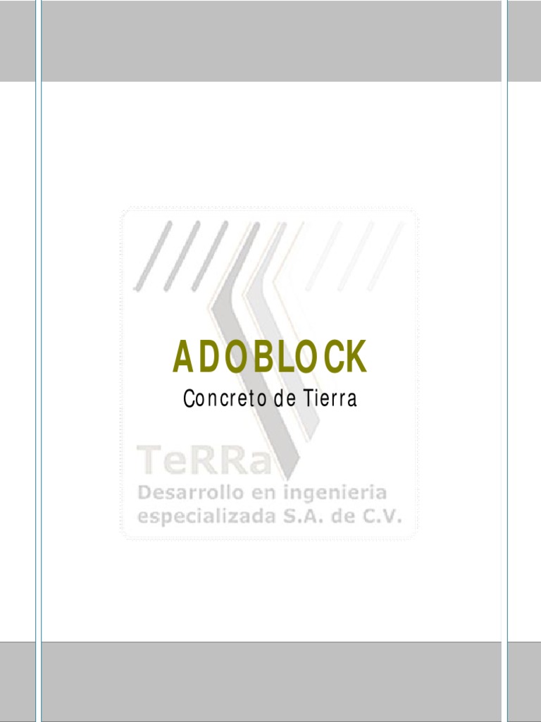 Adoblock | PDF | Cemento | Tierra