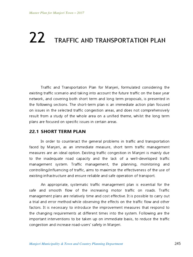 Traffic and Transportation Plan | PDF | Traffic | Gross Domestic Product