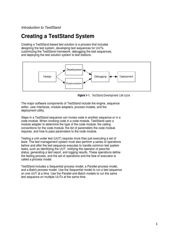 Introduction To Teststand An Overview Of Creating Running And Analyzing Test Sequences Pdf
