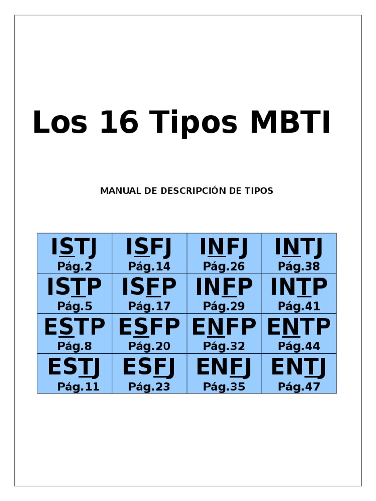 Manual Mbti | PDF | Intuición | Toma de decisiones