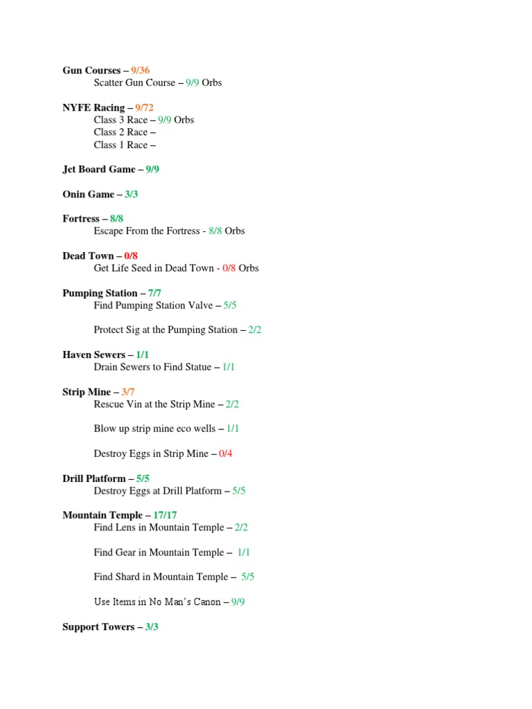 Jak 2 Precursor Orbs | PDF | Leisure | Sports