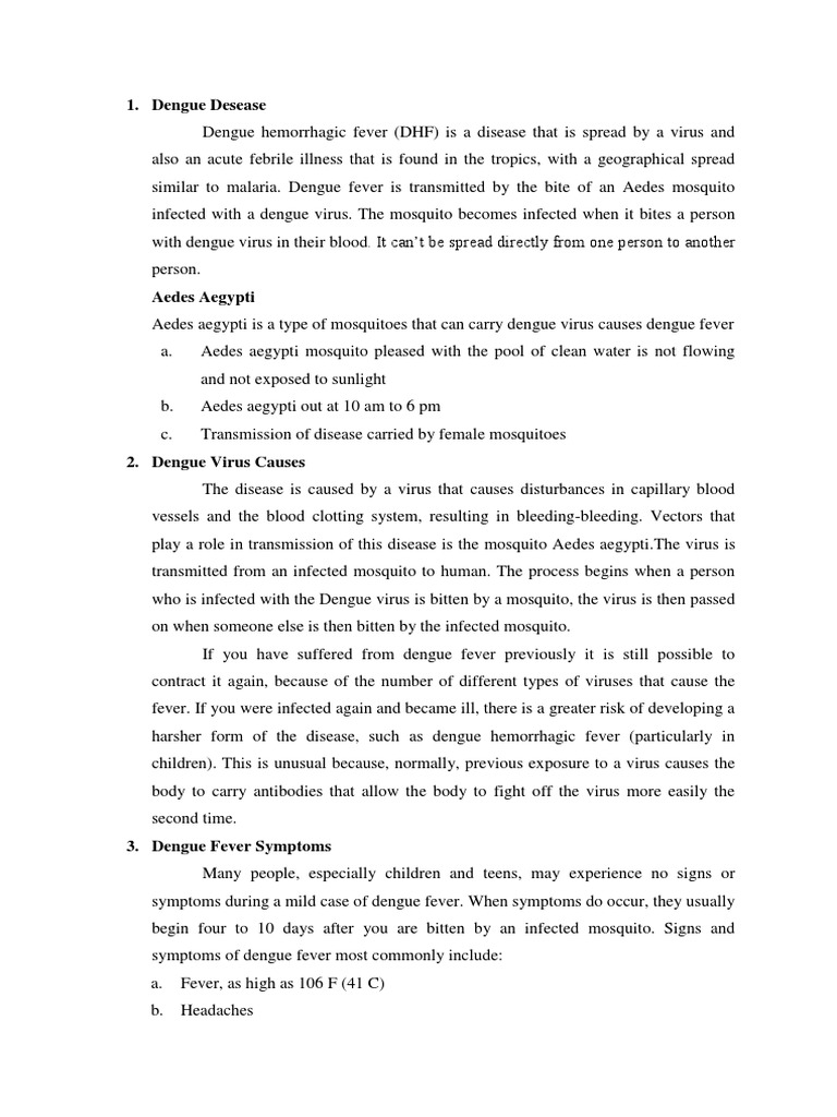 Dengue Desease | PDF | Mosquito | Aedes Aegypti