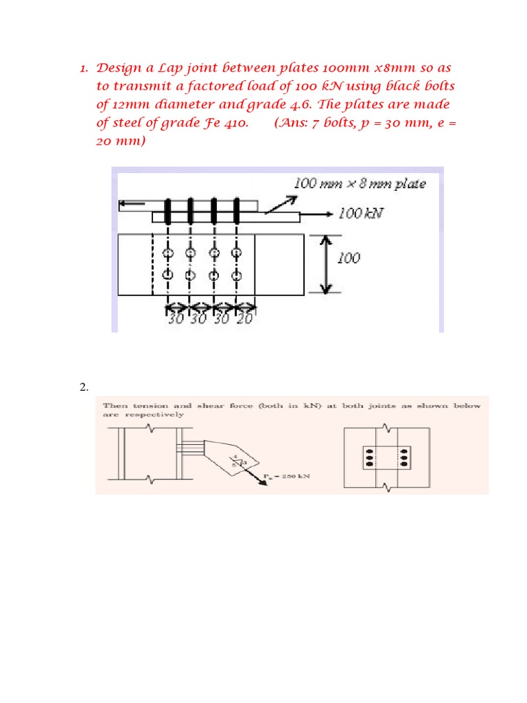 Bolted Connections Practice Problems - Students | PDF