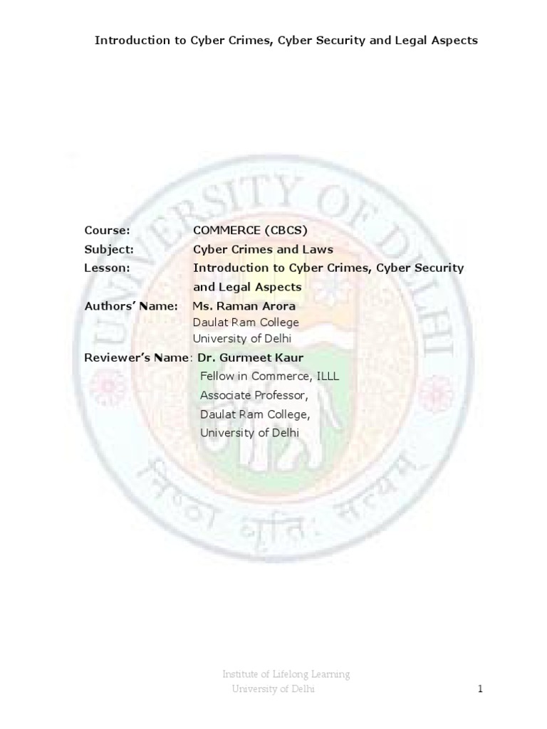 Introduction To Cyber Crimes Cyber Security | PDF | Malware | Cybercrime