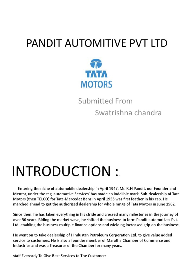 Pandit Automotives: Legacy & Achievements | PDF | Car | Vehicle Technology