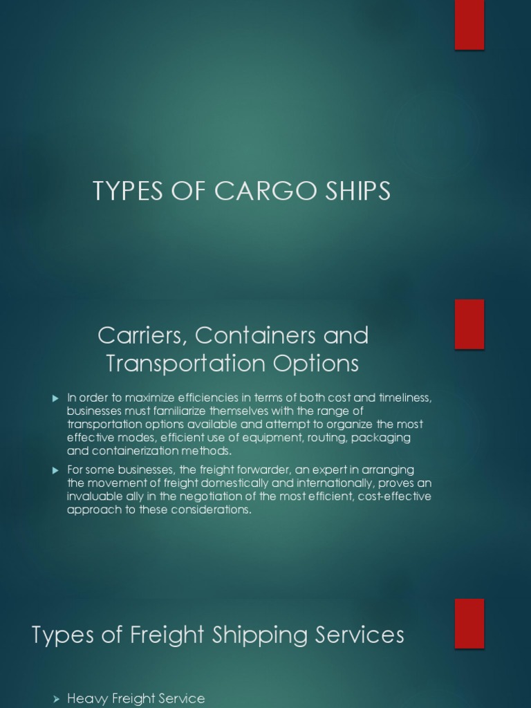 Types of Vessel | PDF | Cargo Ship | Cargo